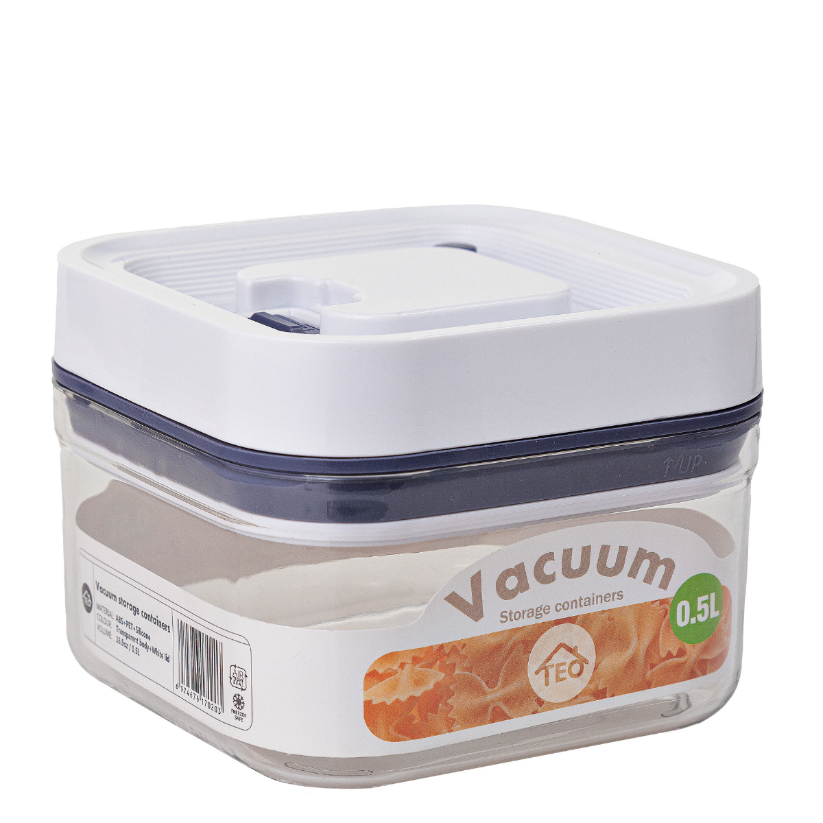 Pote Hermético Plástico Com Vedação a Vácuo 500ml - HZOR